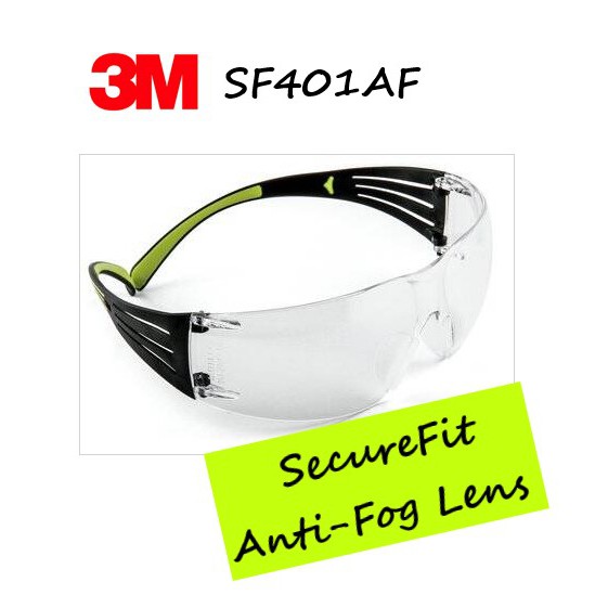 3M™ SecureFit™ Protective Safety Eyewear SF401AF, Clear Anti-fog Lens ...