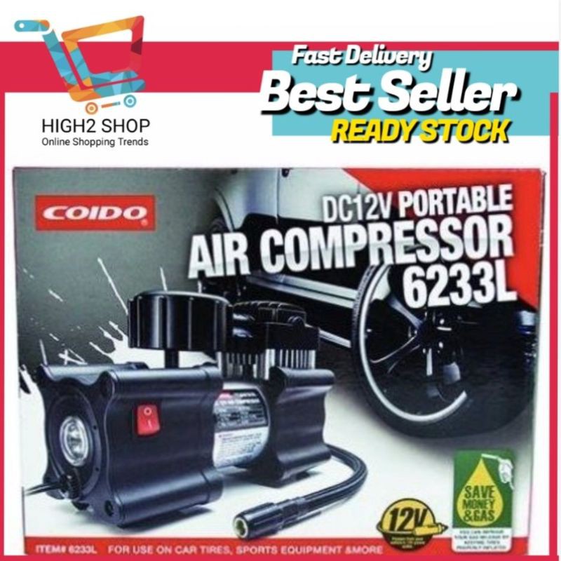 🔥Ready Stock🔥 Pam Angin Electronic / COIDO Portable Air Compressor ...