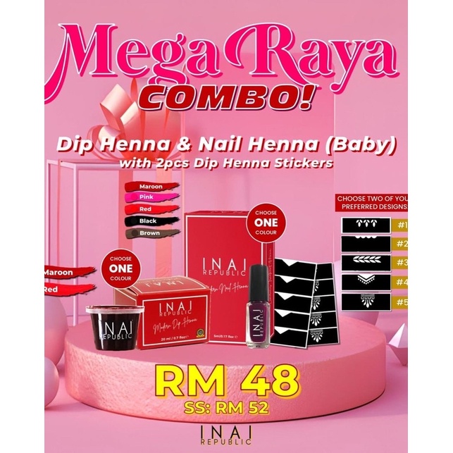 Inai Republic No 1 Malaysia 💅🏻Set combo Raya💅🏻 | Shopee Malaysia