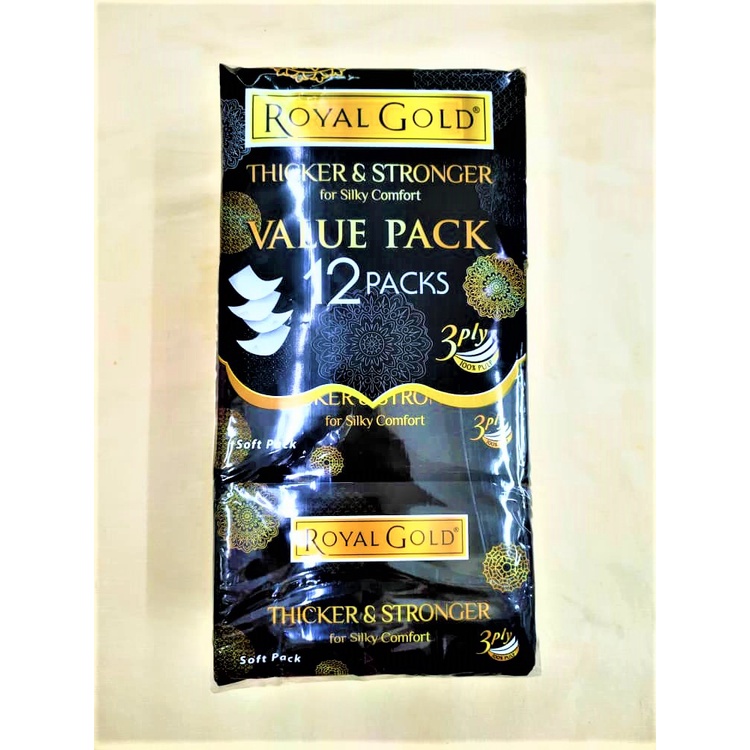 Royal Gold Luxurious Facial Tissue 12Packs [ 50Sheets x 3PLY ] | Shopee ...