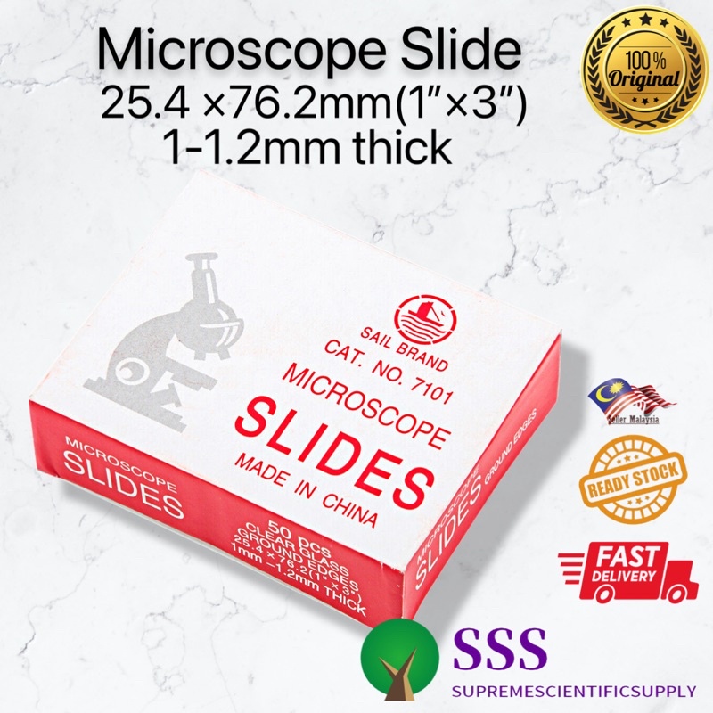 🔥[Ready stock]🔥Microscope Slide for Laboratory Use,50 pcs/box | Shopee ...