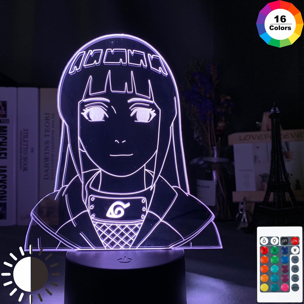 Naruto LED Colors Changing Lamp Hyuga Hinata Figure Night Light Gift ...