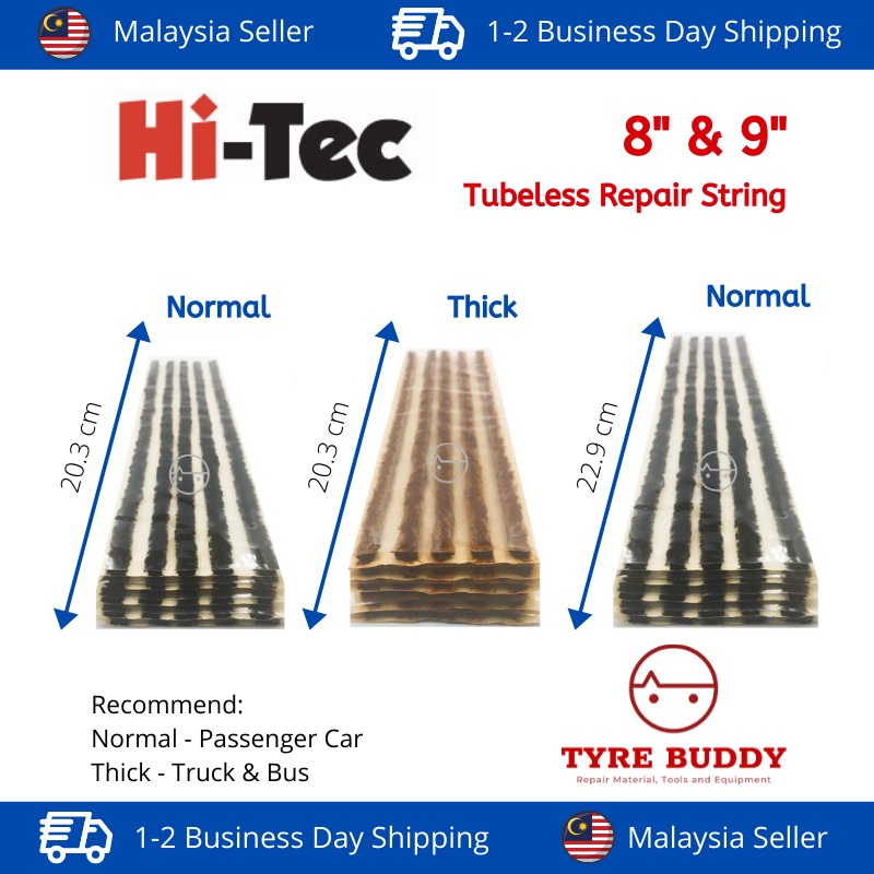 HI-TEC Tyre Tubeless Puncture Repair String; Tyre String Tayar; Cacing ...
