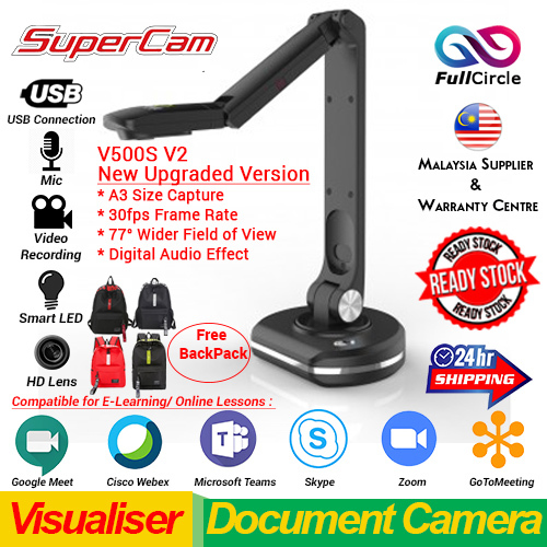 SuperCam V500S V2 Visualizer Ultra Portable Visualiser Document Camera ...