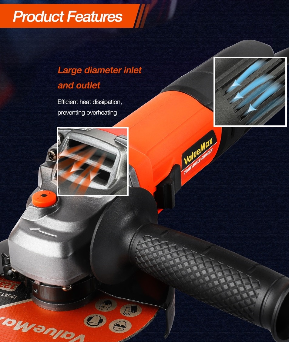 ValueMax 750W Corded Angle Grinder (100mm) Grinding/Cutting Machine ...