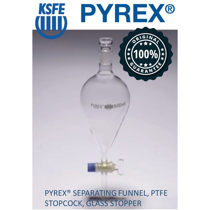 Pyrex Separating Funnel Pear Shape, Borosilicate Glass, Original from ...