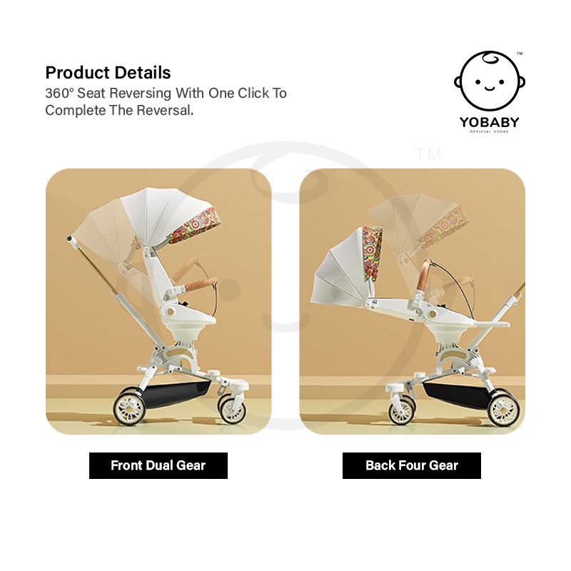 Baby Multi-Function Four-wheels Leather Magic Stroller Foldable Two-Way ...