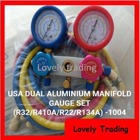 USA DUAL MANIFOLD GAUGE SET (R32/R410A/R22/R134A) -1004 DUAL ALUMINUM ...