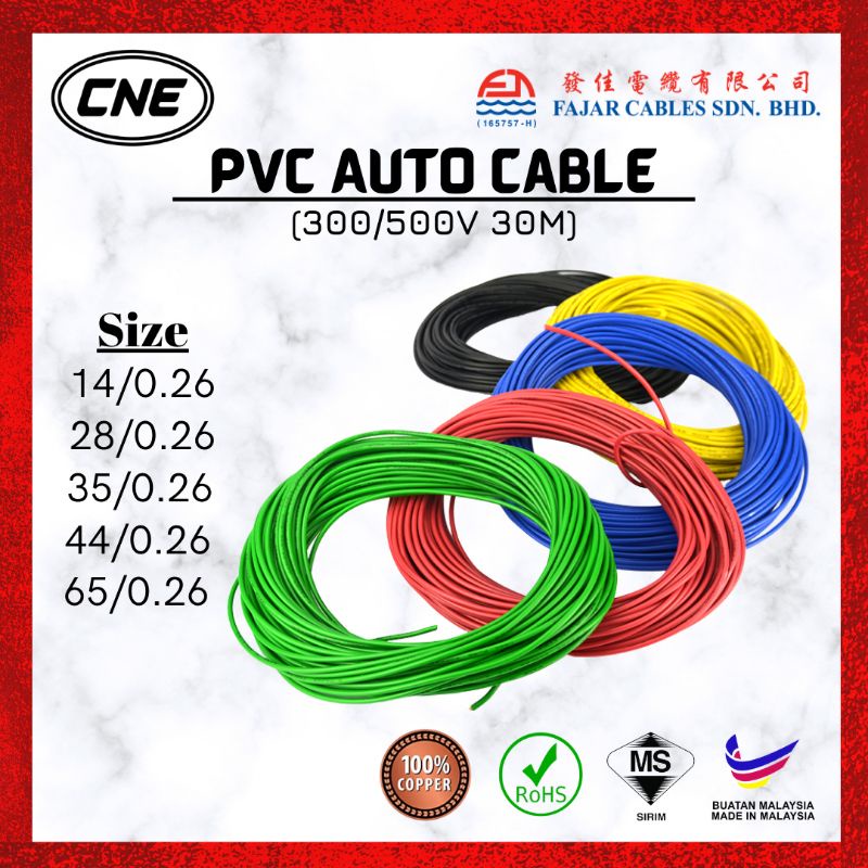 【🔥READY STOCK🔥】FAJAR PVC Auto Cable/Automotive Cable RoHS2 Pure Copper ...