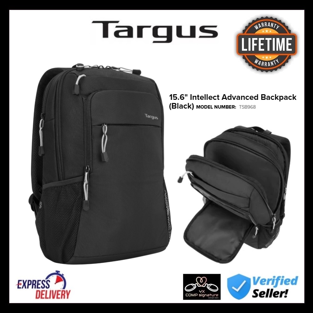 Targus TSB968GL Intellect Advanced 15.6-Inch Laptop Backpack, Black ...