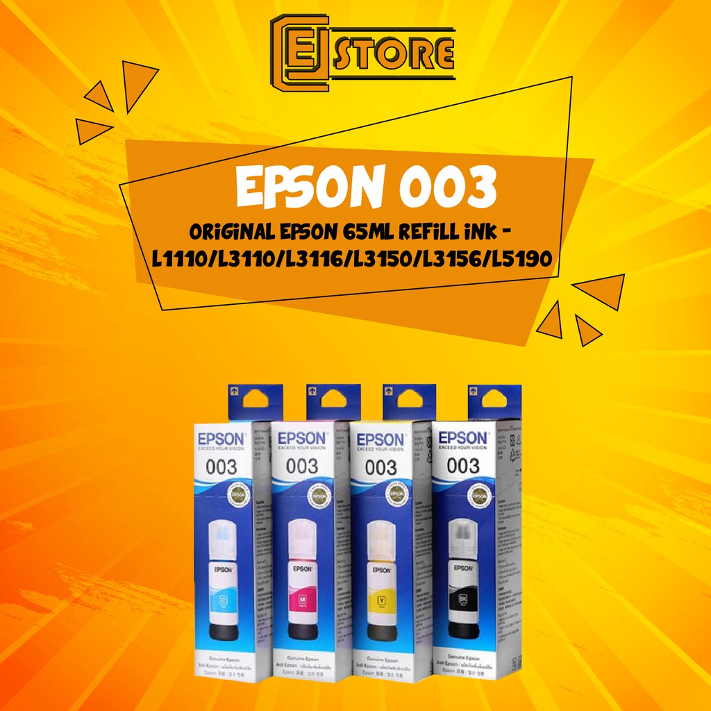 (Ready Stock) 100% ORIGINAL Epson 003 T003 65ML FOR PRINTER L1110 ...