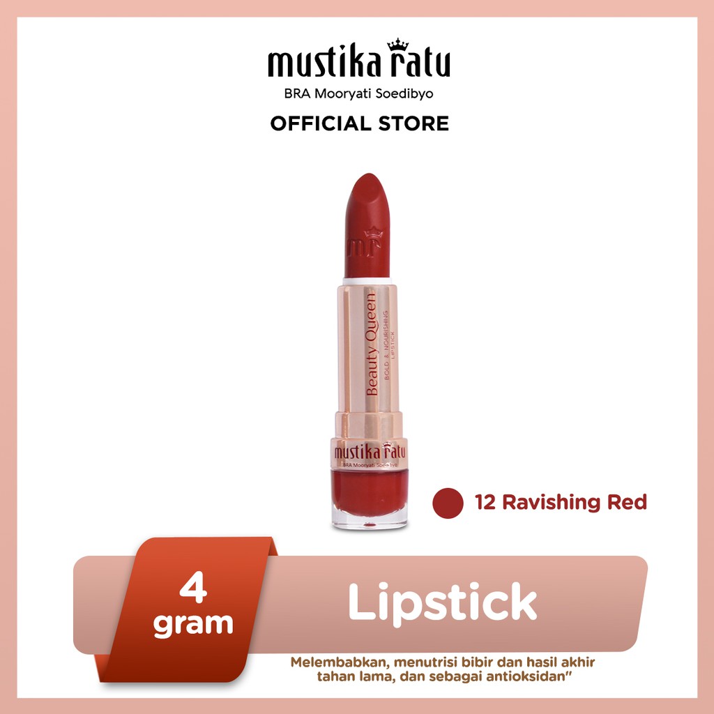 Ravishing Red Mustika Ratu Beauty Queen Bold Nourishing color Lipstick | Shopee Malaysia