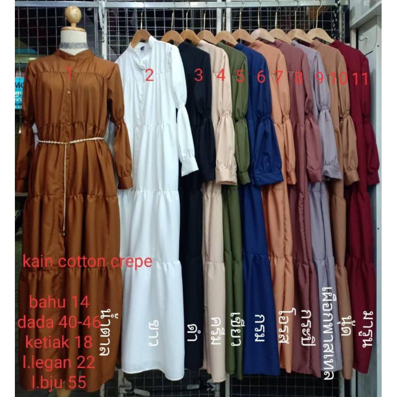 Dress labuh kedut pelbagai warna | Shopee Malaysia
