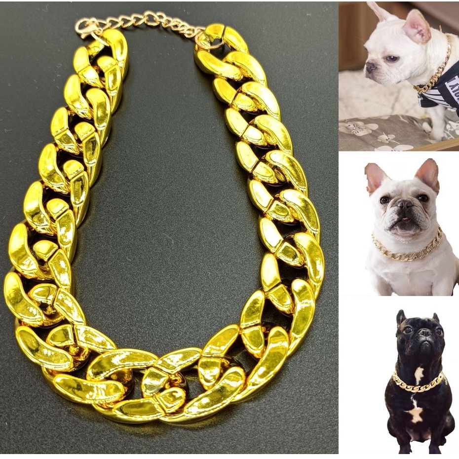 Pet Chain Dog Collar 47cm Stainless Steel Necklace French Bulldog ...