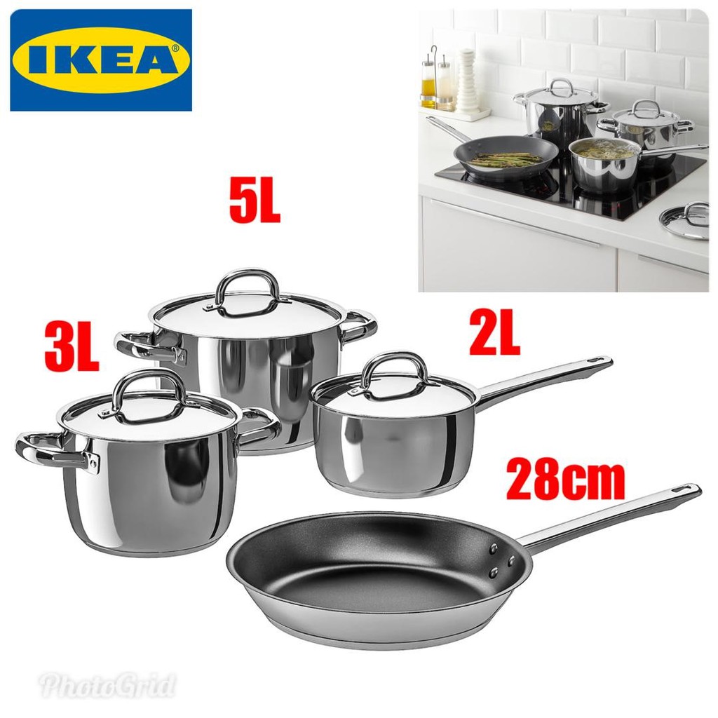 IKEA 365+ cookware set , Set Alat Masak Dapur Stainless Steel Ready Stock 5L , 3L , 2L 1L ...