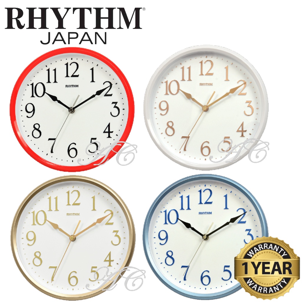 100% ORIGINAL RHYTHM Quiet Analogue Wall Clock (Jam Dinding) CMG577 ...