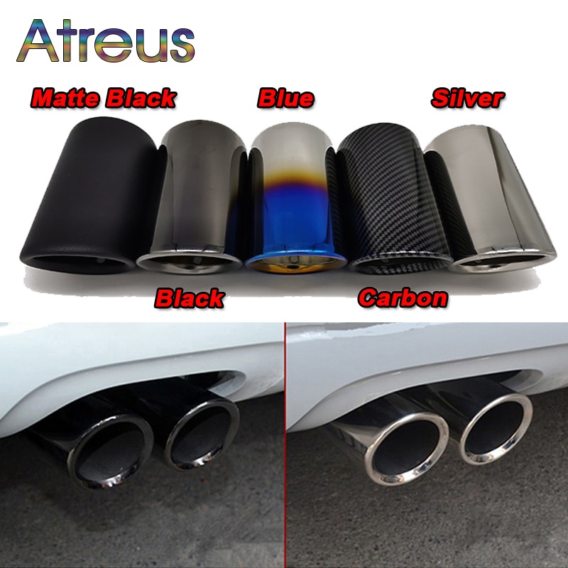 2pcs Car Exhaust Pipe Muffler Tip Cover 60mm For Volkswagen VW Jetta ...
