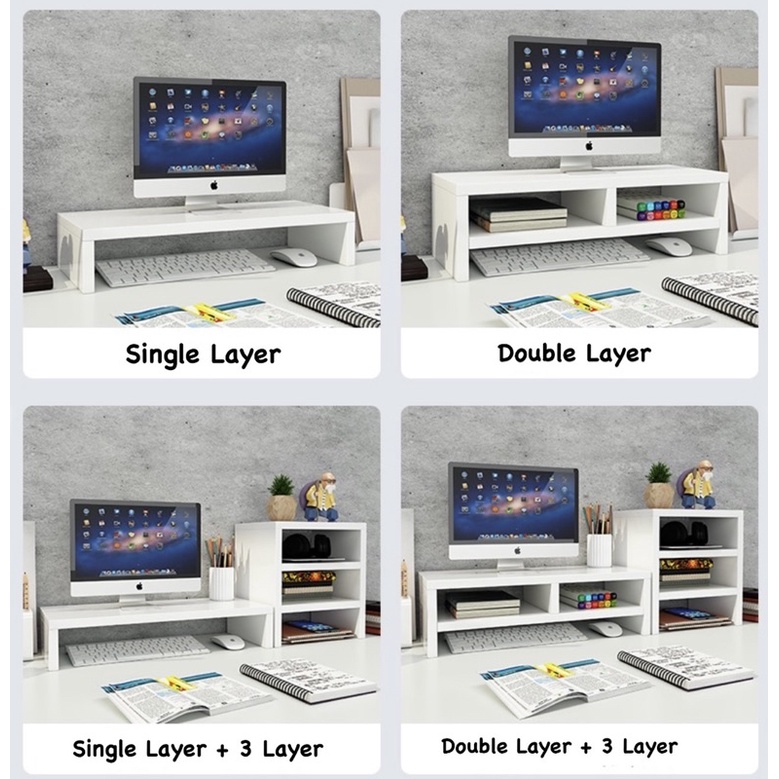 Laptop Increased Shelf Organiser Desktop Rack Monitor Screen Base ...