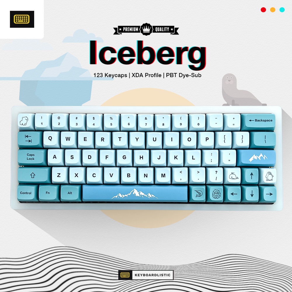 [𝐅𝐑𝐄𝐄 𝐒𝐇𝐈𝐏𝐏𝐈𝐍𝐆] Iceberg Keycaps | XDA Profile | PBT Dye-Sub | Royal ...