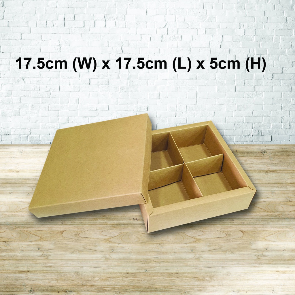 4 Divider Dessert Box | 4 cavities box | Gift box | 4 holes Cake Box ...