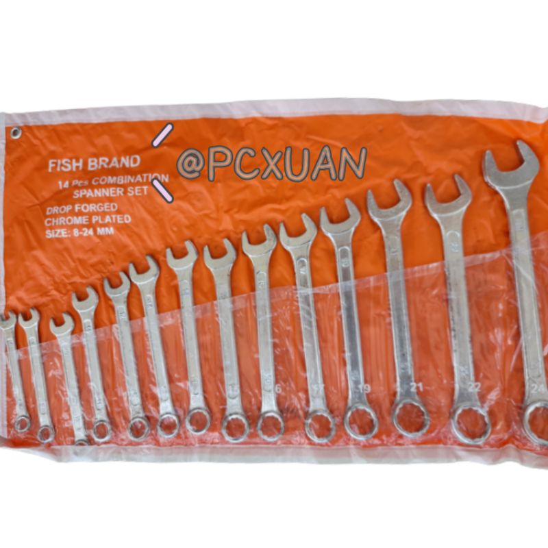 8-24MM Set Spannar Combination Wrench 14 PCS Spanner Spanar Sepana ...