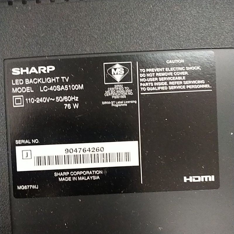 🇲🇾SHARP LED LC-40SA5100M LC40SA5100 mainboard powerboard. | Shopee Malaysia