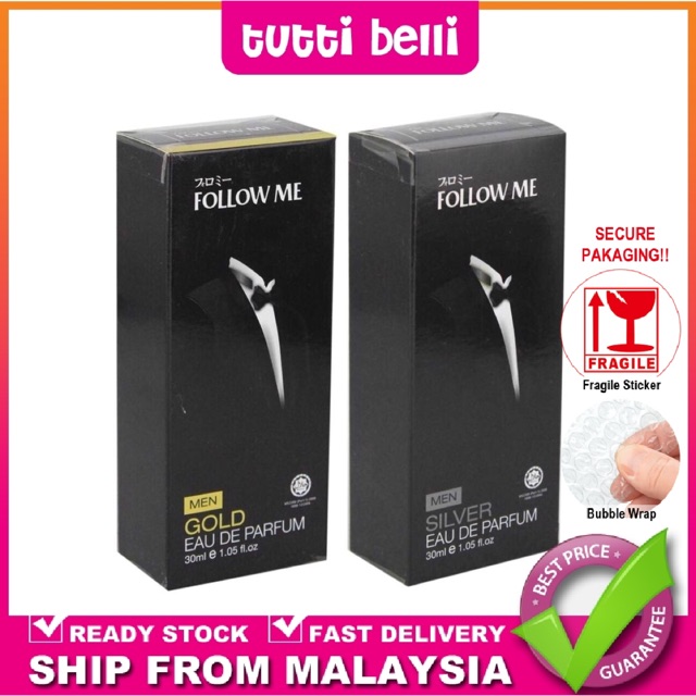 Follow Me Men Silver / Gold EDP Fragrance / Perfume / Minyak Wangi For ...