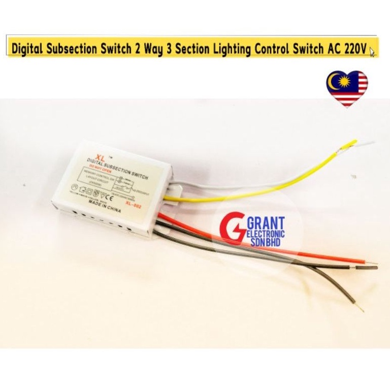 Digital Subsection Switch 2 Way 3 Section Lighting Control Switch AC ...