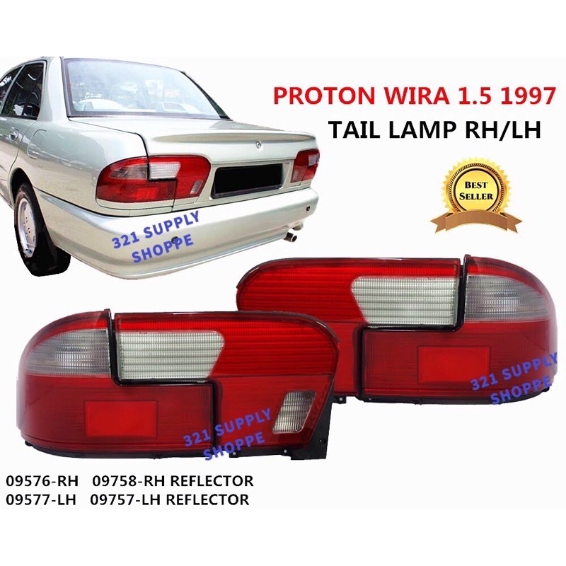 PROTON WIRA 1997 97 (95-05) TAIL LAMP RED / WHITE SET LAMPU BELAKANG ...