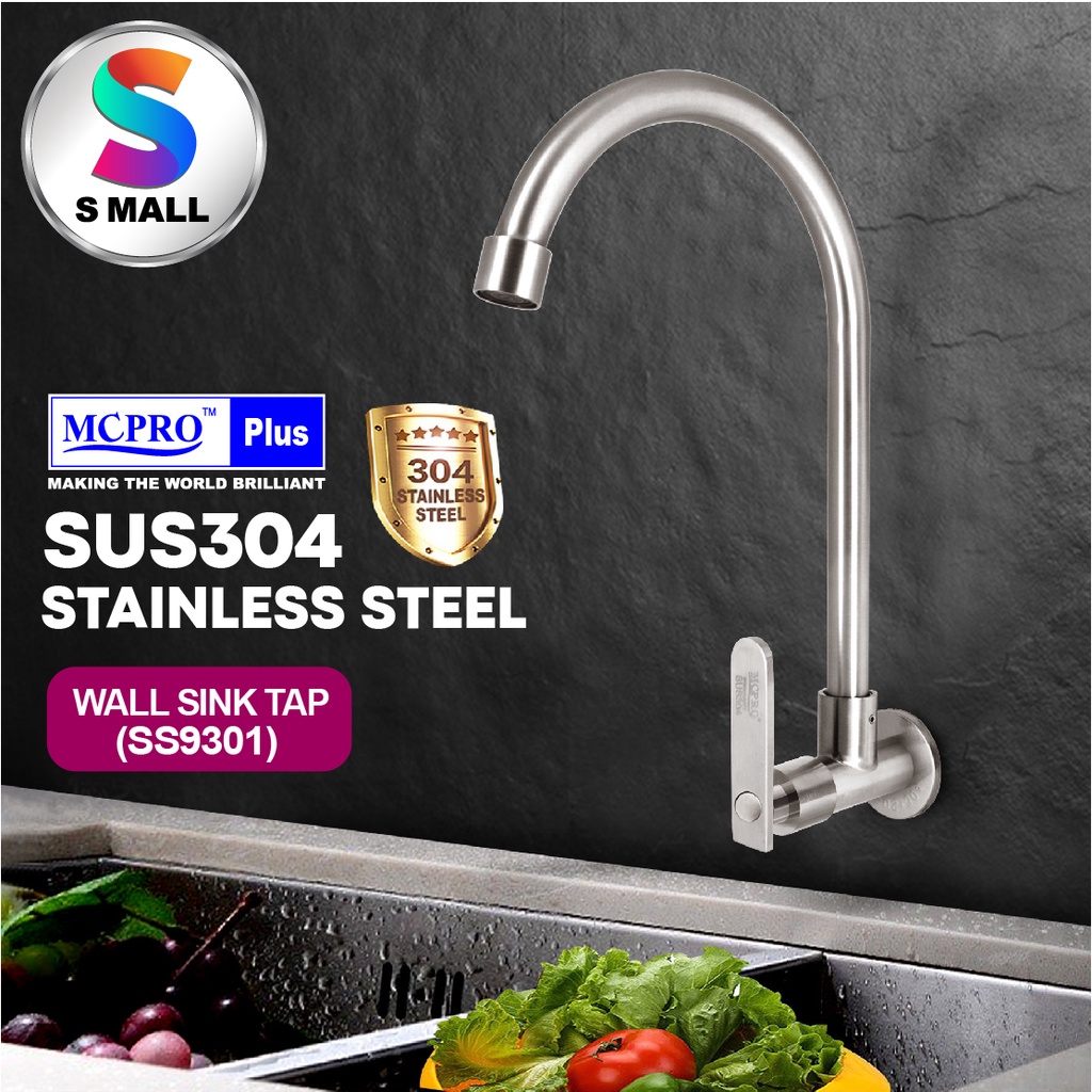 MCPRO SUS304 Faucet WALL SINK TAP - SS9301/ SS1210/ SS902W/ SS18/ SS612 ...