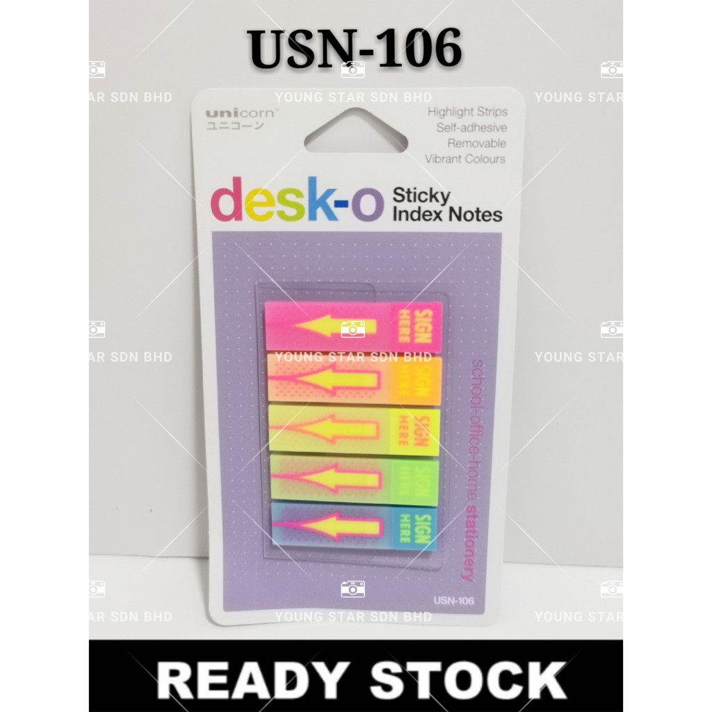 UNICORN USN-106 44MMX12MM STICKY INDEX NOTE ( 9557368160965 ) | Shopee ...