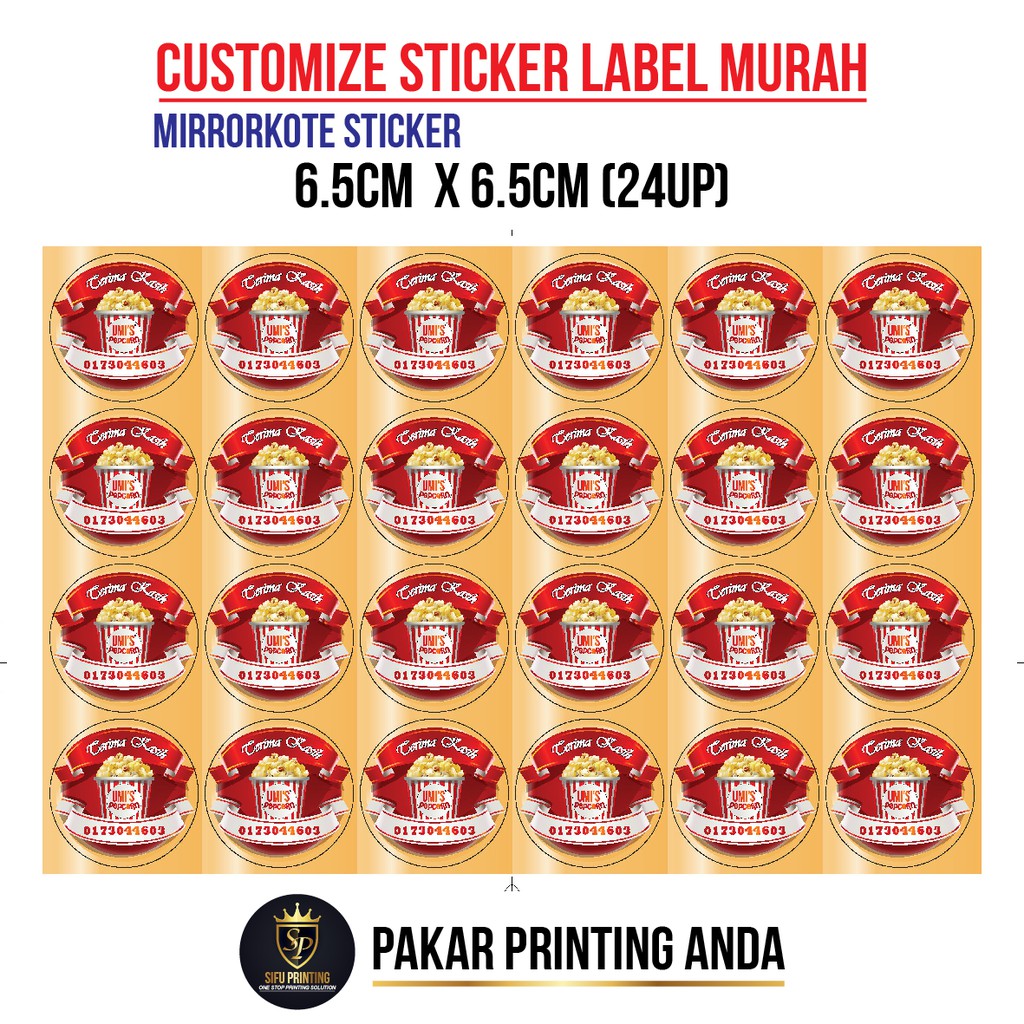 🔥STICKER LABEL CUSTOM PRODUK - PELBAGAI SAIZ Label Produk & Kuih Biskut ...