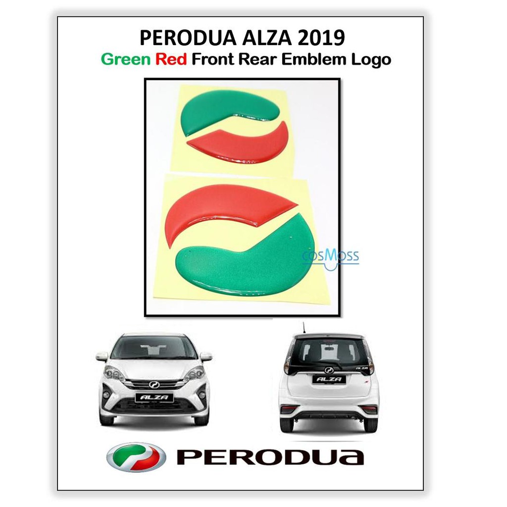 PERODUA ALZA 2019 EMBLEM LOGO 2PCS (Front Rear Sticker) | Shopee Malaysia