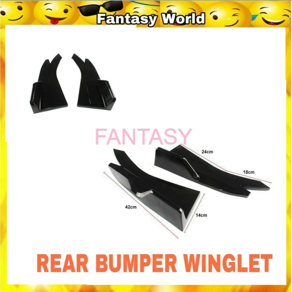 Universal Rear Bumper Lip Diffuser Winglet Wings Anti-crash Modified ...