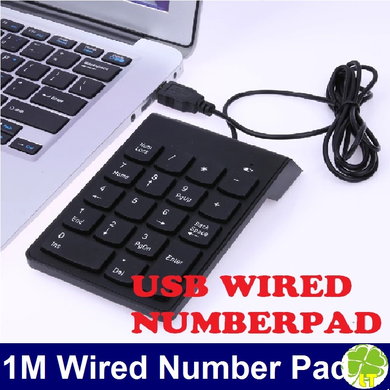 Wired USB Number pad Keypad Slim Mini Number Pad Digital Keyboard 18 ...