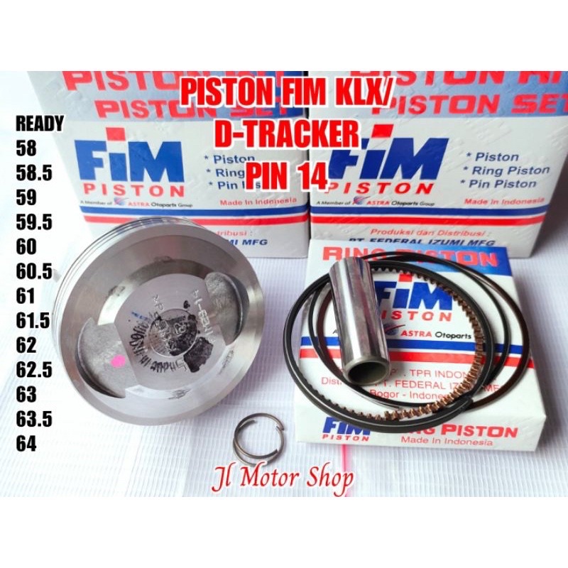 Piston PISTON PISTON KLX D-TRACKER 150 CRF 150 L FIM PIN 14 BORE UP 58 58.5 59 60 61 61.5 62 62. ...