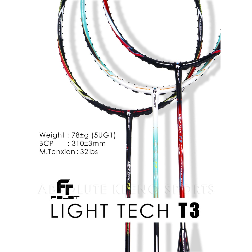 FELET Light Tech T3 Badminton Racket | Shopee Malaysia