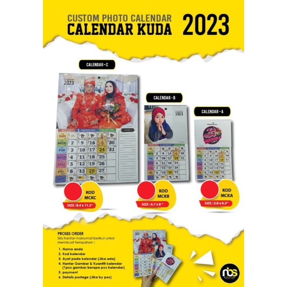 Custom Photo Calendar Mini Kalendar kuda 2023 | Shopee Malaysia