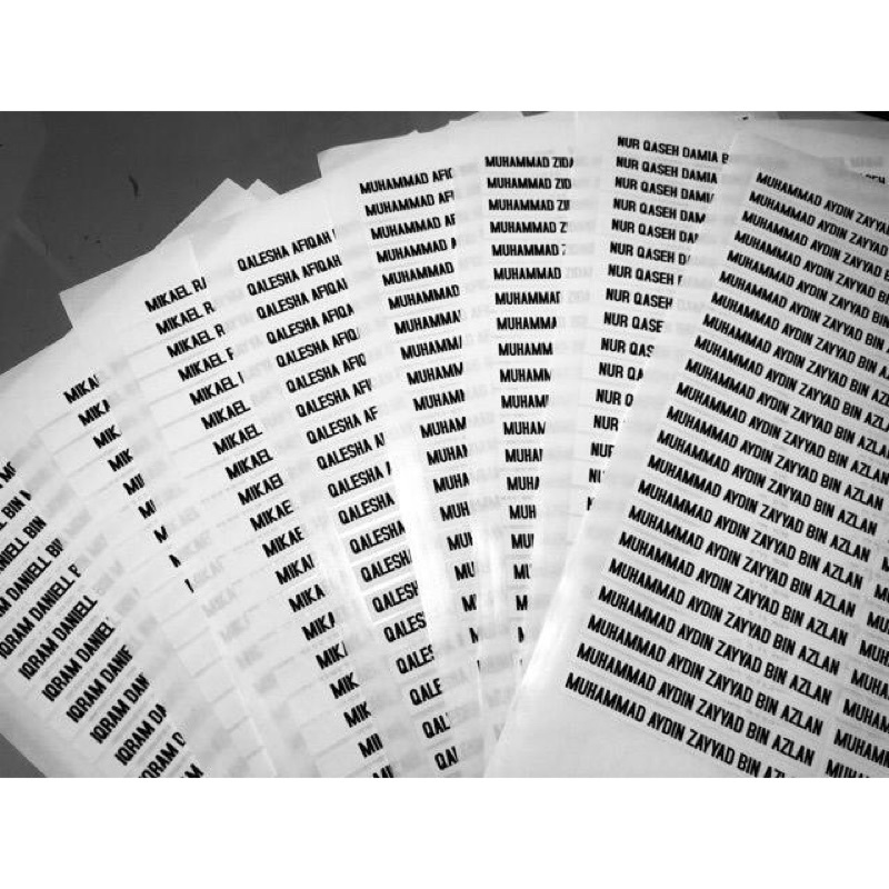 STIKER NAMA 50 PCS MURAH ( NAME STICKER ) | Shopee Malaysia