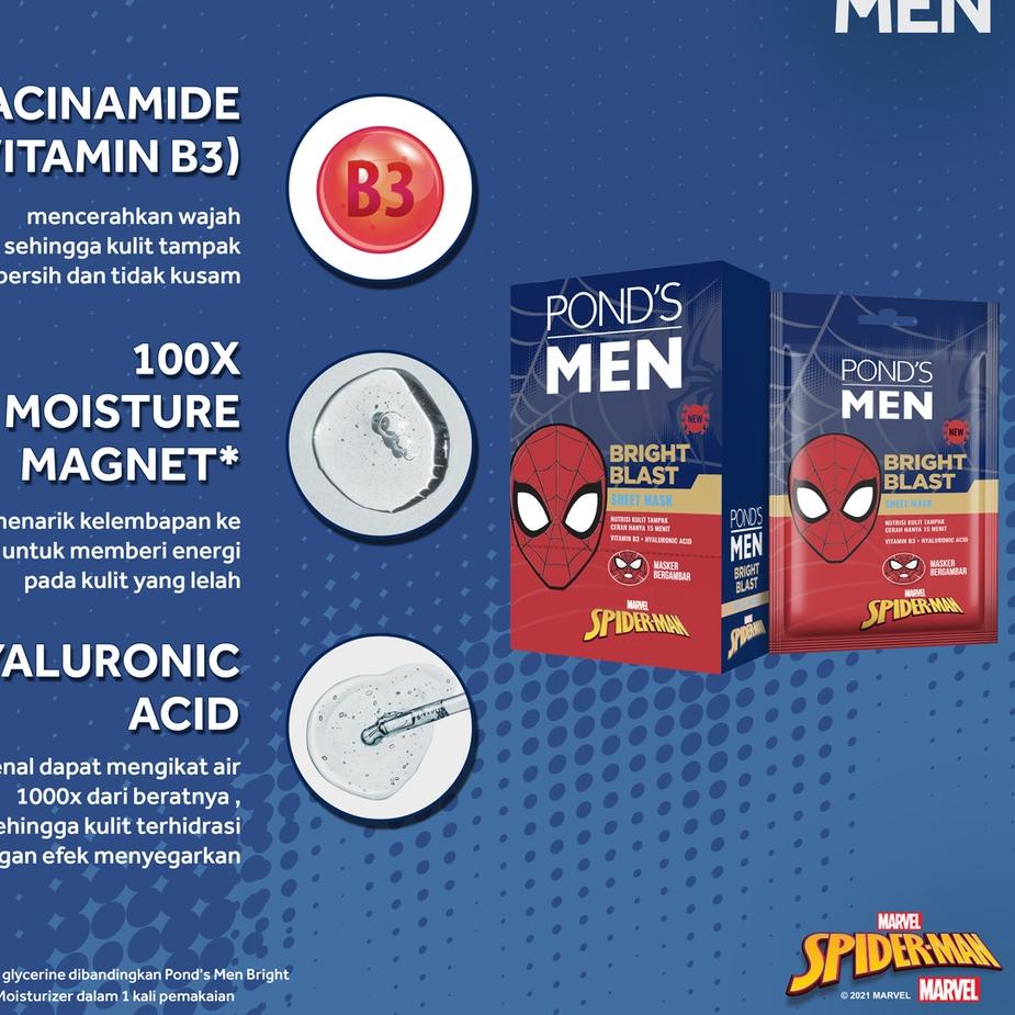 Best Ponds Men Bright Blast Face Sheet Mask 20G Spiderman Edition ...