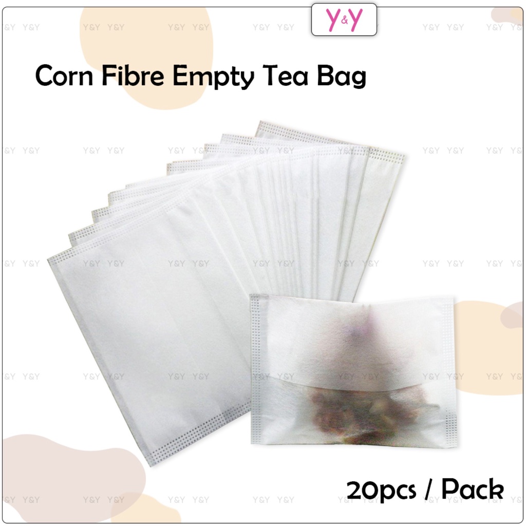 20pcs Corn Fibre Empty Tea Bag / Non-Woven Fabric Tea Small Filter Bag ...