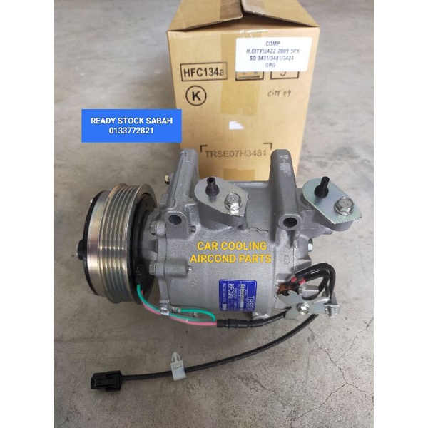 ORIGINAL SANDEN AIRCOND COMPRESSOR HONDA CITY 2009 TMO, JAZZ TRSE07 5PK ...