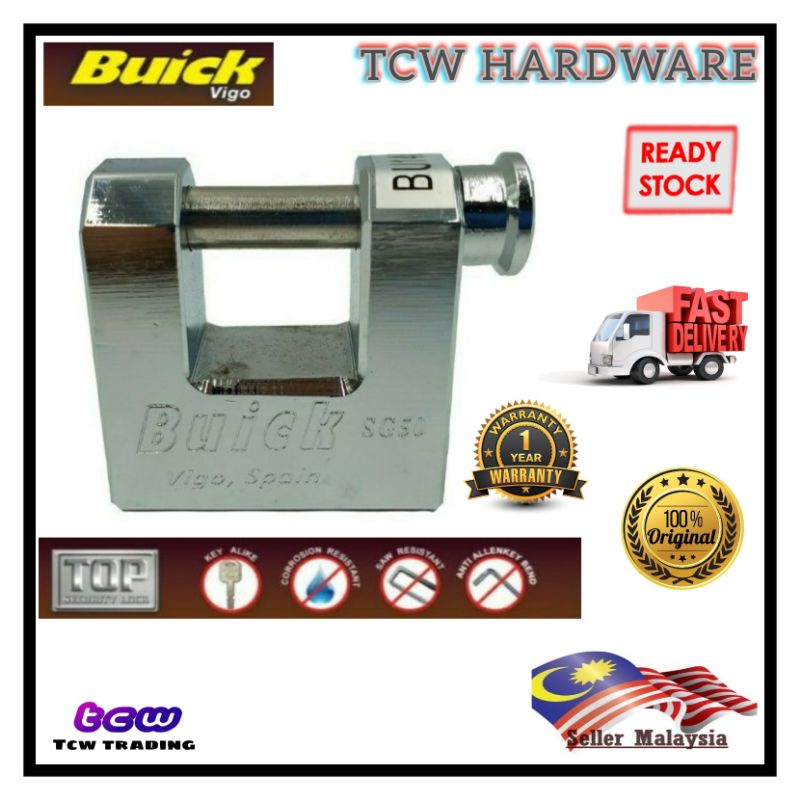 [Life Time Warranty] BUICK H/D 50mm & 60mm & 70mm D-shackle Padlock ...