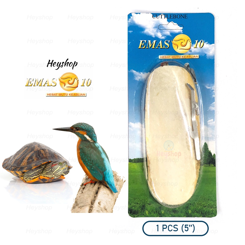 Emas 10 Cuttle Fish Bone 5'' / Tulang Sotong / 墨鱼骨磨牙 Makanan Burung ...