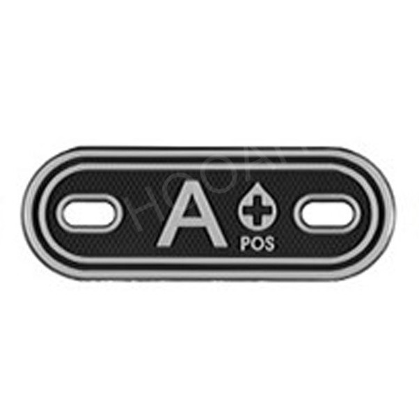 NO VELCRO PVC Blood Type group tag A+ B+ AB+ O+ Positive Patch Badges A ...