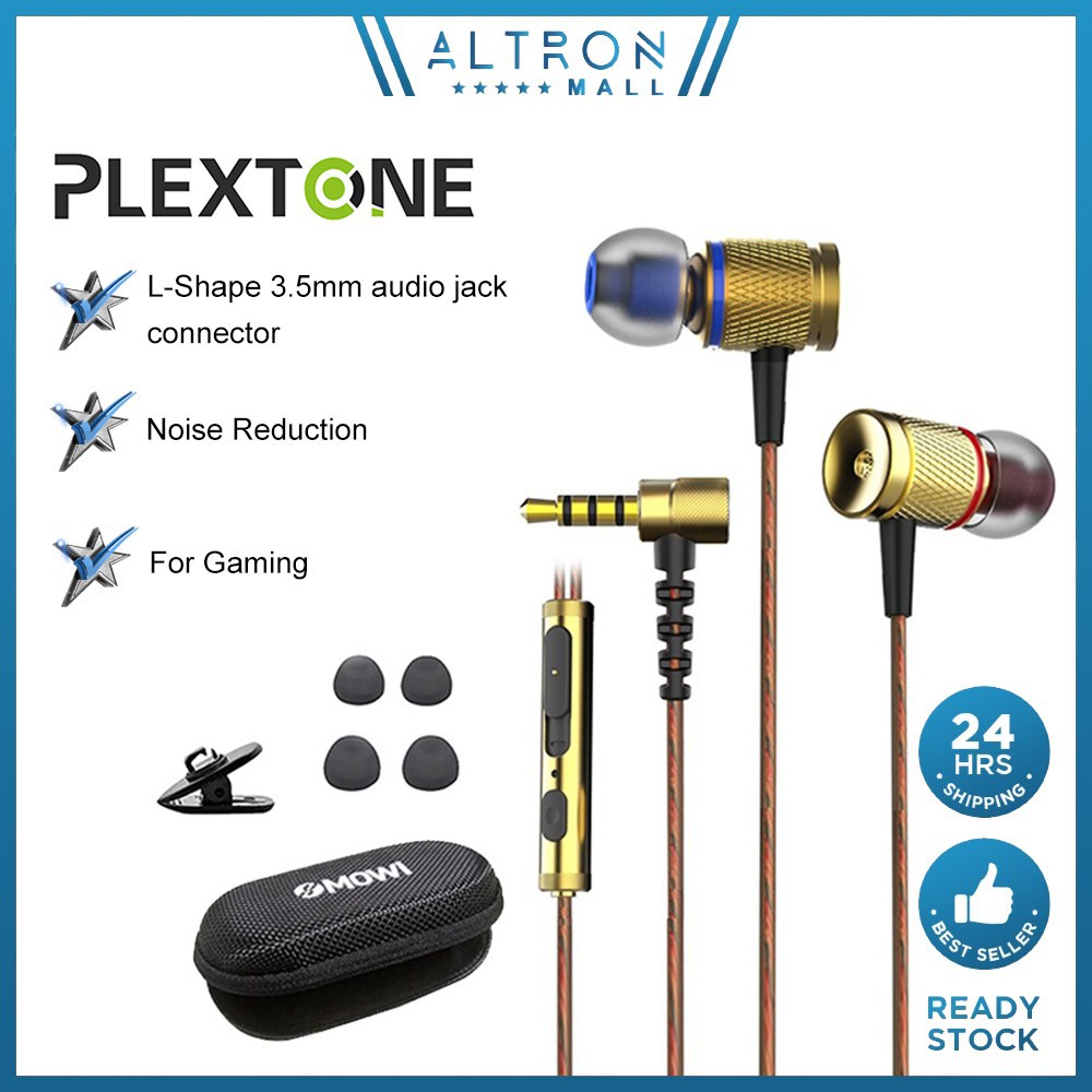 Plextone DX2 Metal Bass Head Wired Stereo in-Ear Earphones In-line ...