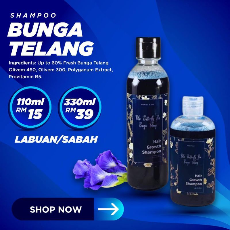 shampoo bunga telang 100%ori . | Shopee Malaysia