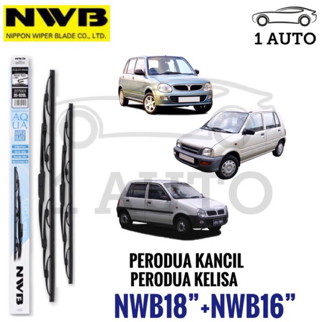 NWB JAPAN AQUA GRAPHITE WIPER for PERODUA KANCIL, KELISA (18”+16 ...