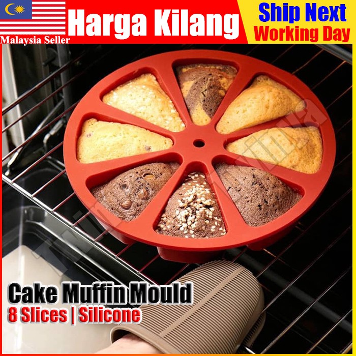 Cake Muffin Mold Silicone Mould Triangle Scon Pizza Pan Pudding Baking ...