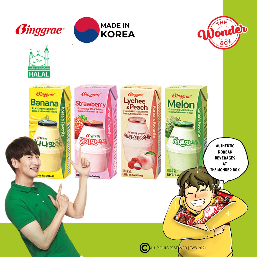 HALAL | MADE IN KOREA | Korean Binggrae Flavoured Milk Drink - Banana ...